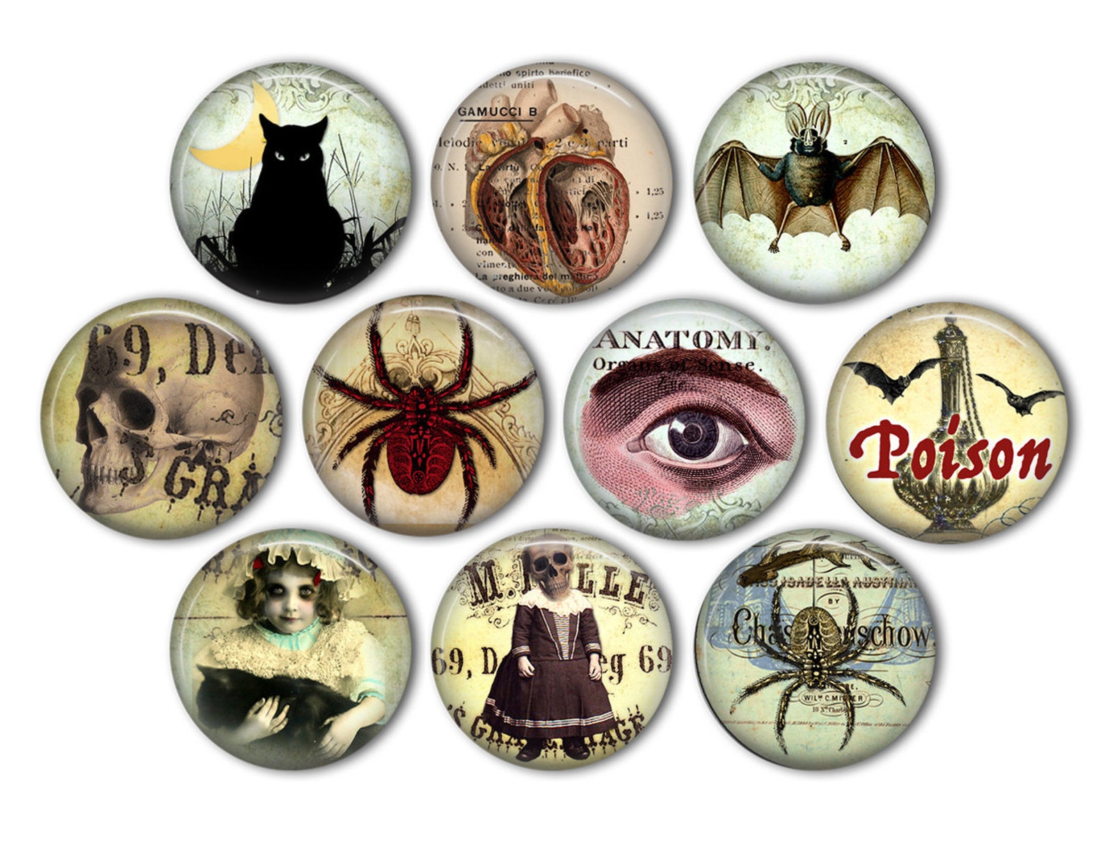 Spooky Halloween Pin Back Buttons Backpack Pins Jacket - Etsy