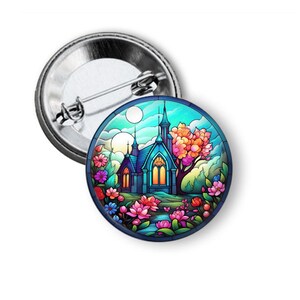 Beautiful Churches Pin Back Buttons, Backpack Pins, Jacket Buttons ...