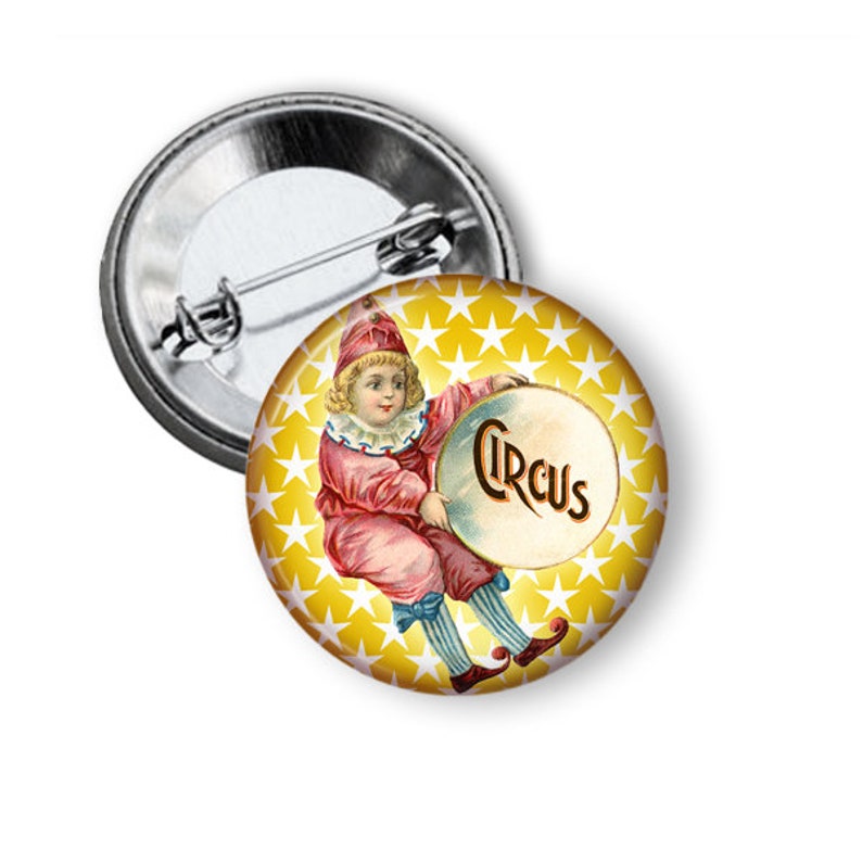 Circus Pin Back Buttons, Backpack Pins, Jacket Buttons, Flat Back ...