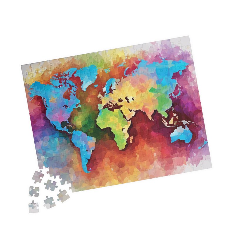 World Map Puzzle | Colorful World Map | Travel Puzzle | Travel Gift ...