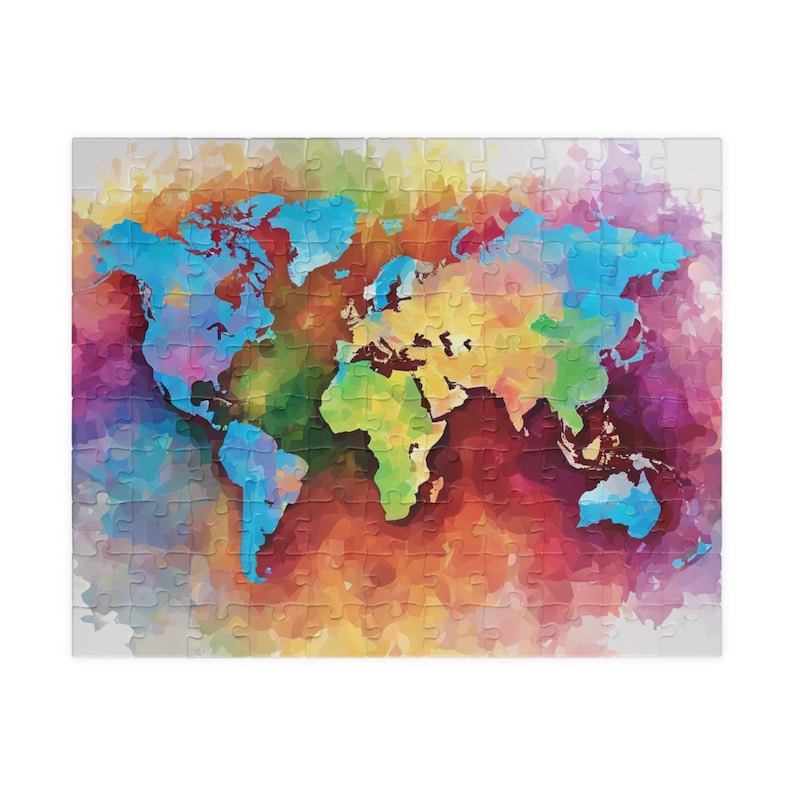 World Map Puzzle | Colorful World Map | Travel Puzzle | Travel Gift ...