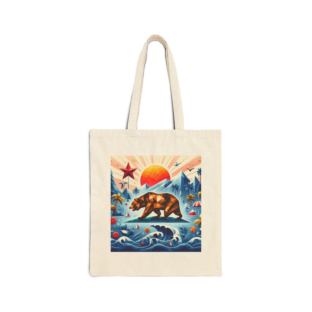 Canvas Tote Bag | California State Flag | California Gift Bag ...