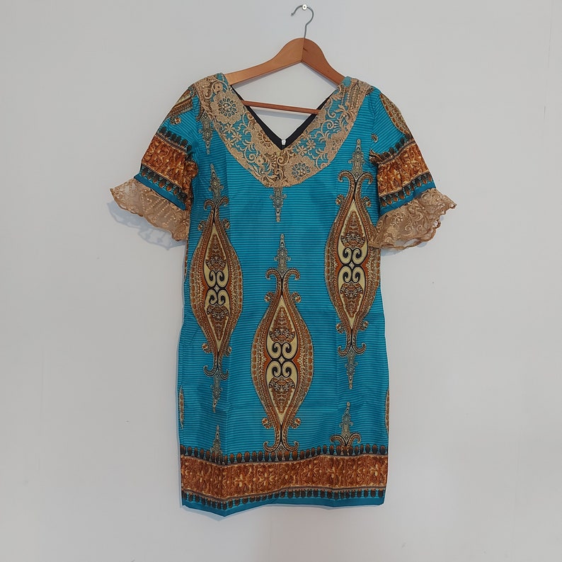 Ankara Mini Dress With Lace Design - Etsy