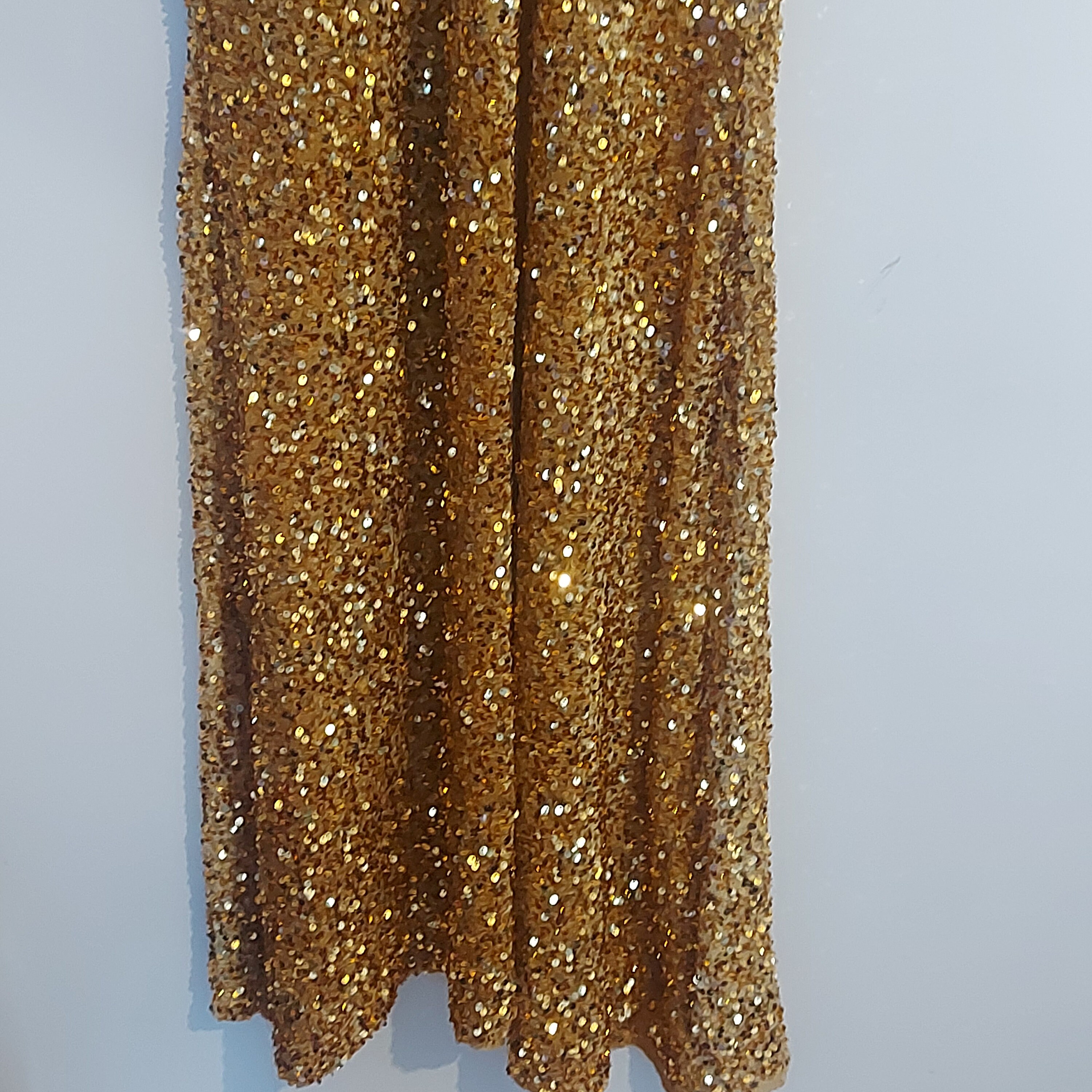 Gold Sequin Halterneck High Slit Maxi Dress - Etsy