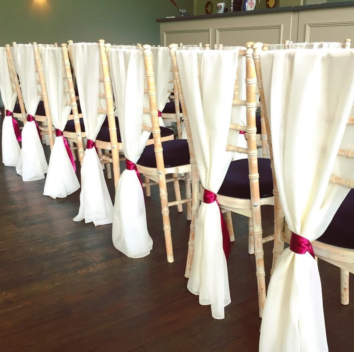 Romantic Chiffon Chair Sash, Chair Drape, Chair Cover, Wedding ...