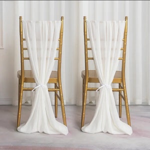Romantic Chiffon Chair Sash, Chair Drape, Chair Cover, Wedding ...