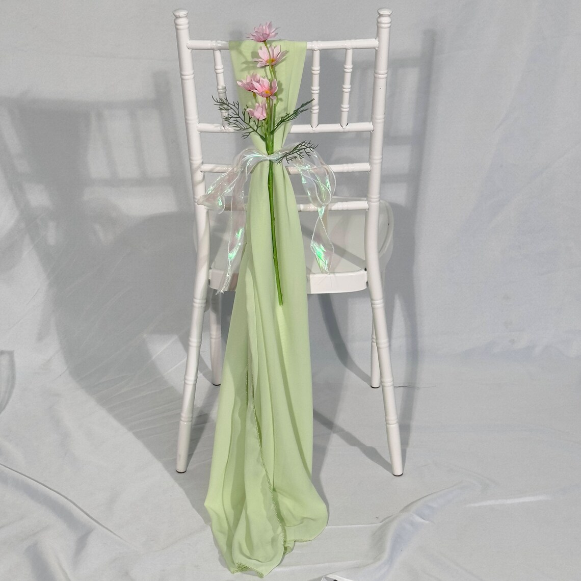 Romantic Chiffon Chair Sash, Chair Drape, Chair Cover, Wedding ...