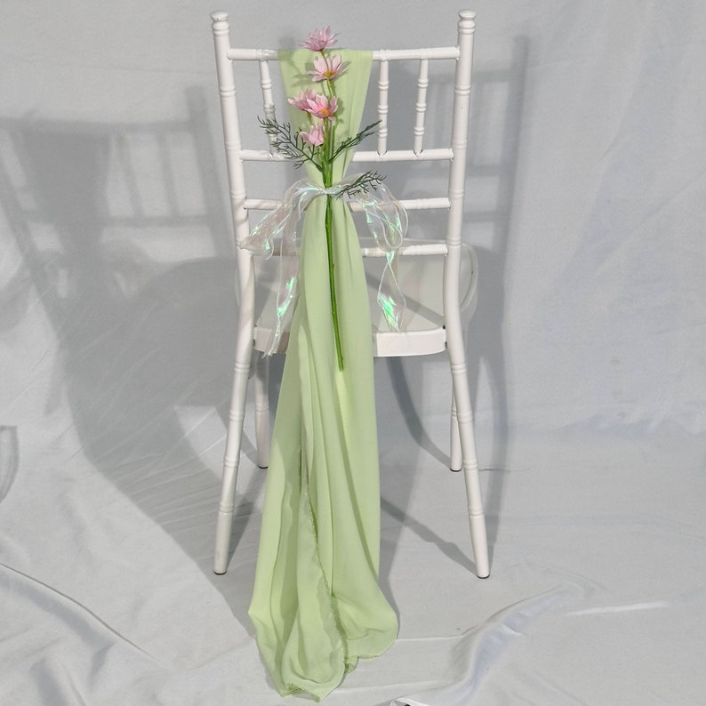 Romantic Chiffon Chair Sash, Chair Drape, Chair Cover, Wedding ...