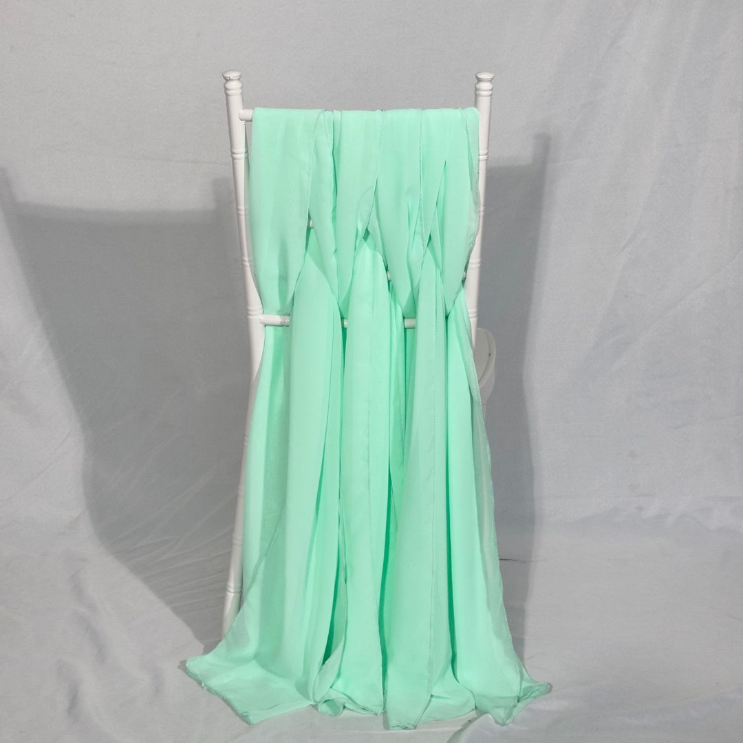 5-in-1 Romantic Chiffon Chair Sash, Chair Drape, Chair Cover, Wedding ...