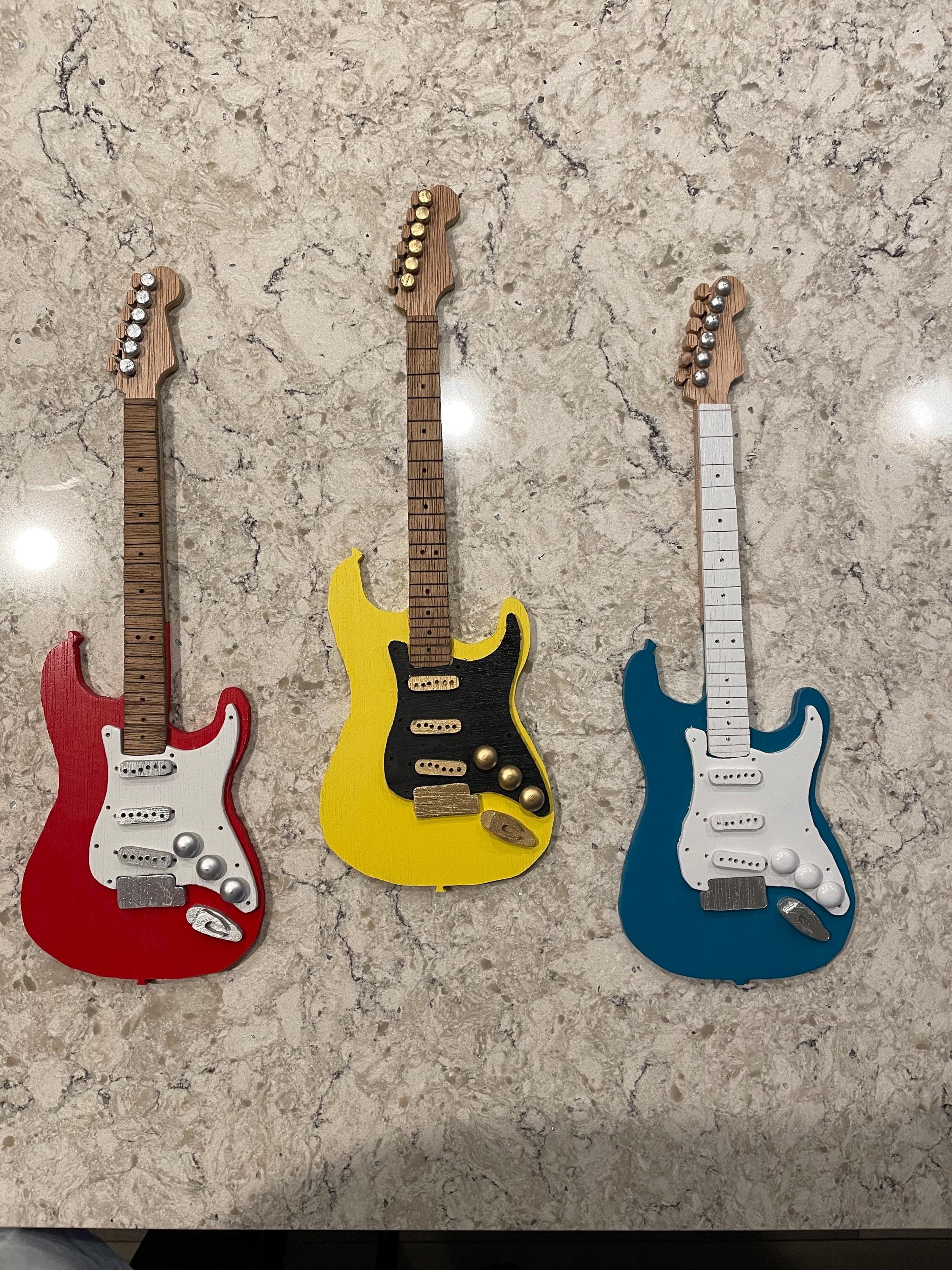 3D Custom Made Electric Guitar Intarsia Wall Plaque. - Etsy