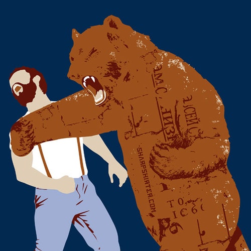 Bear Punch Print 18 X 24 Funny Wall Art Fighting Bear Poster | Etsy