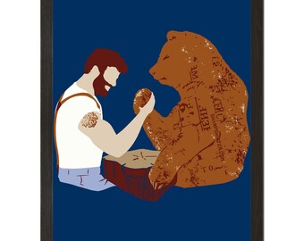 Bear Punch Print 18 x 24 Funny Wall Art Fighting Bear Poster | Etsy