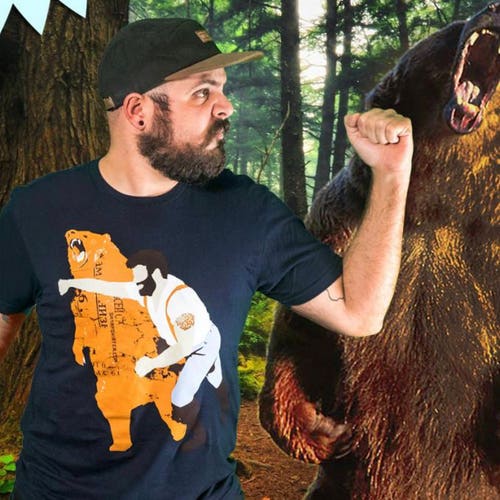 Bear Punch Print 18 X 24 Funny Wall Art Fighting Bear Poster | Etsy