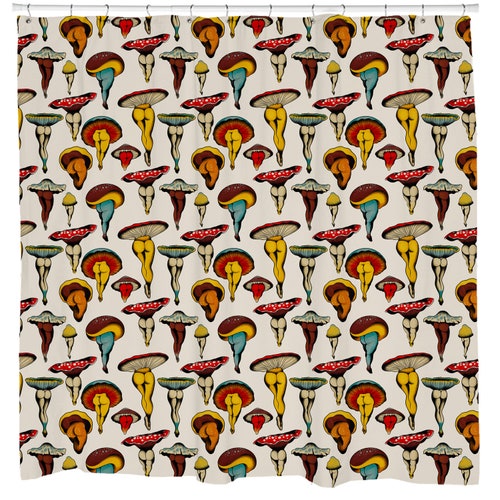 Pinup Sexy Shower Curtain Mens Bathroom Decor Novelty Etsy