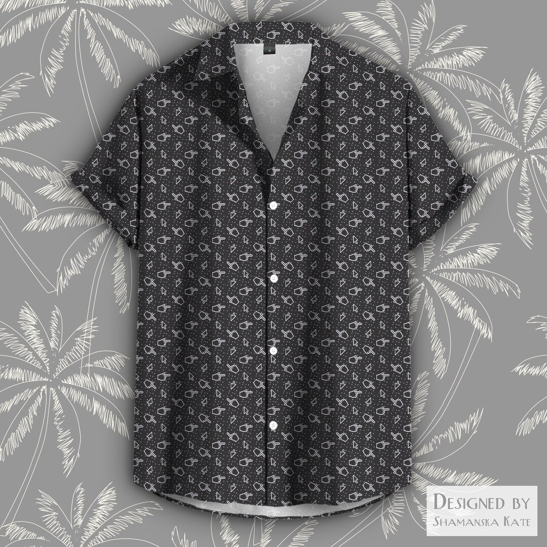 Computer Theme Tee, Cursor Pattern Short Sleeve Shirt, LAN Party Tshirt ...