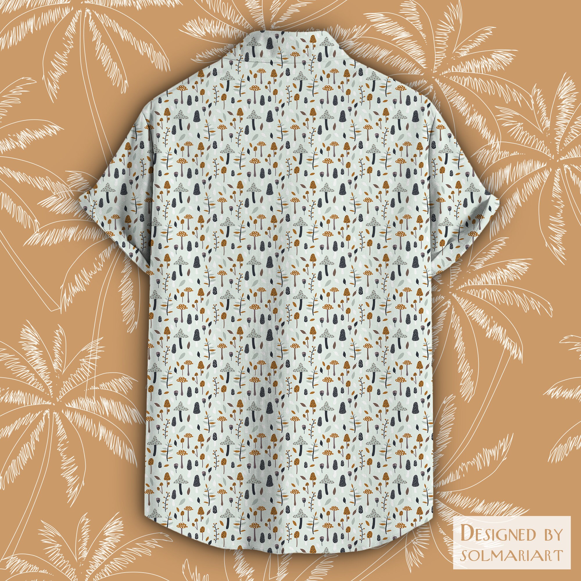 Mushroom Tee, Funghi Pattern Hawaiian Shirt sold by Bharat Choudhary ...
