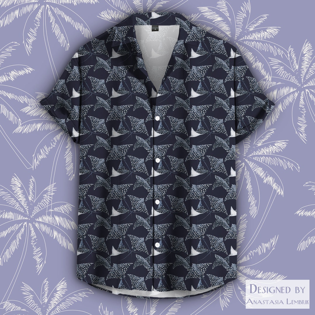 Spotted Stingray Tee, Sting Ray Pattern Short Sleeve Shirt, Boat Party ...