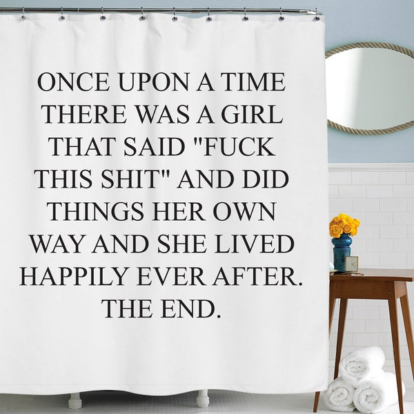 Shower Curtain Quote Etsy