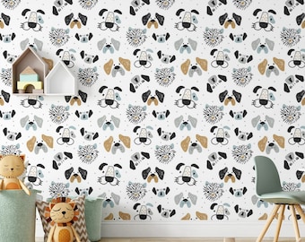 Peel and Stick Wallpaper Dogs | Etsy