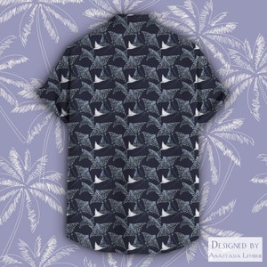 Spotted Stingray Tee, Sting Ray Pattern Short Sleeve Shirt, Boat Party ...