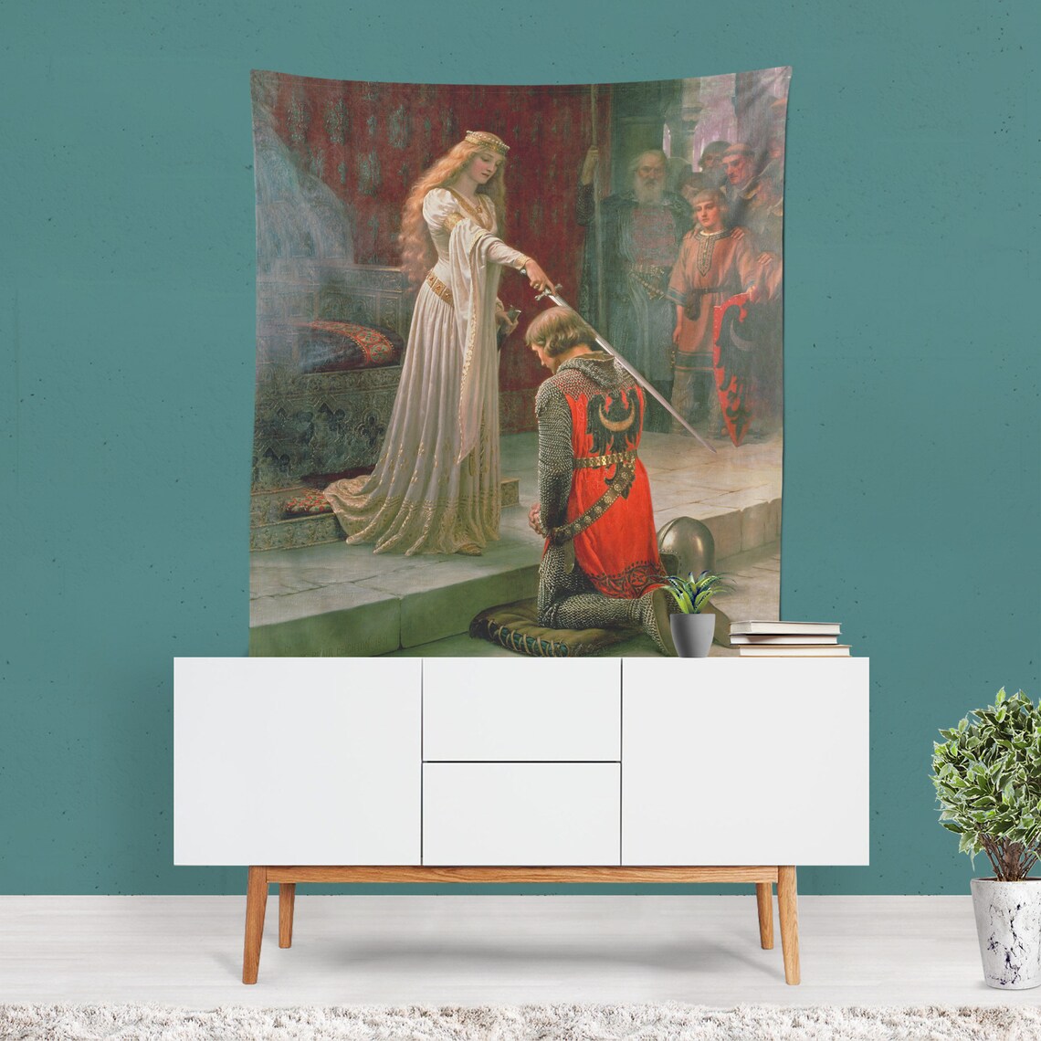 Knight Tapestry Medieval Wall Art Knight Painting Medieval - Etsy
