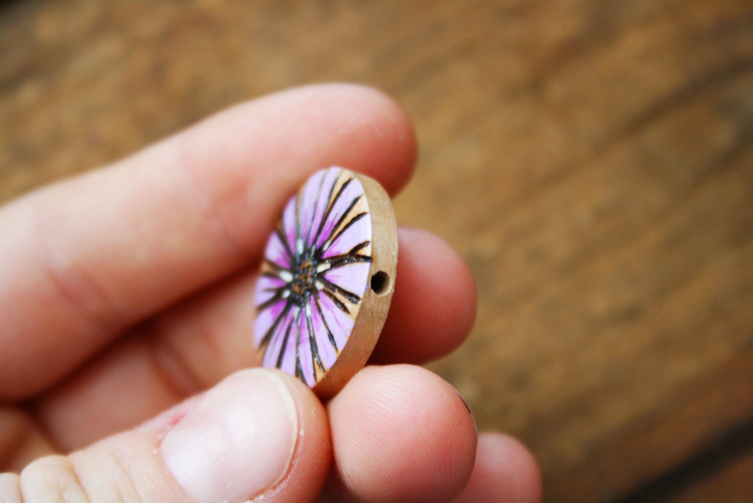 Purple Wildflower Burned Bead - Etsy
