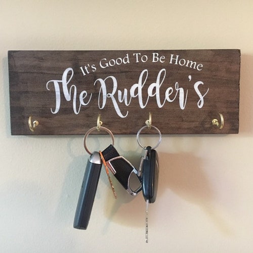 Family Key Holder Personalized Keychain Holder With Hooks - Etsy