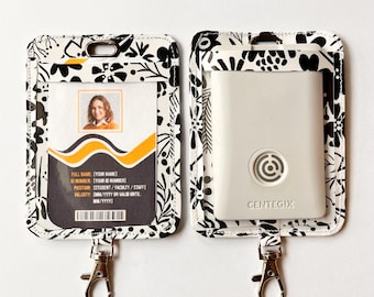 Boho Floral Dual ID Badge Holder, Centegix Alarm Card - Etsy