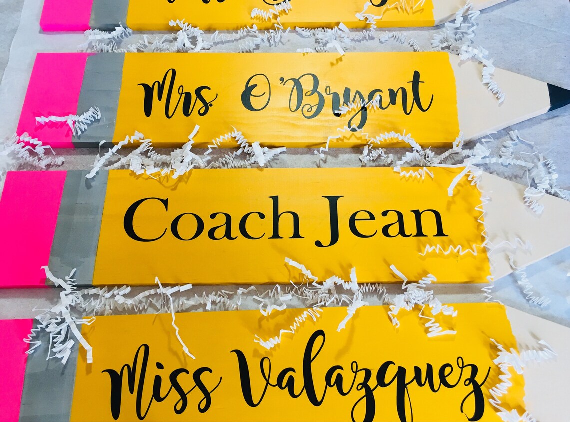 Wooden Pencil Teacher Classroom Wall Decor - Etsy