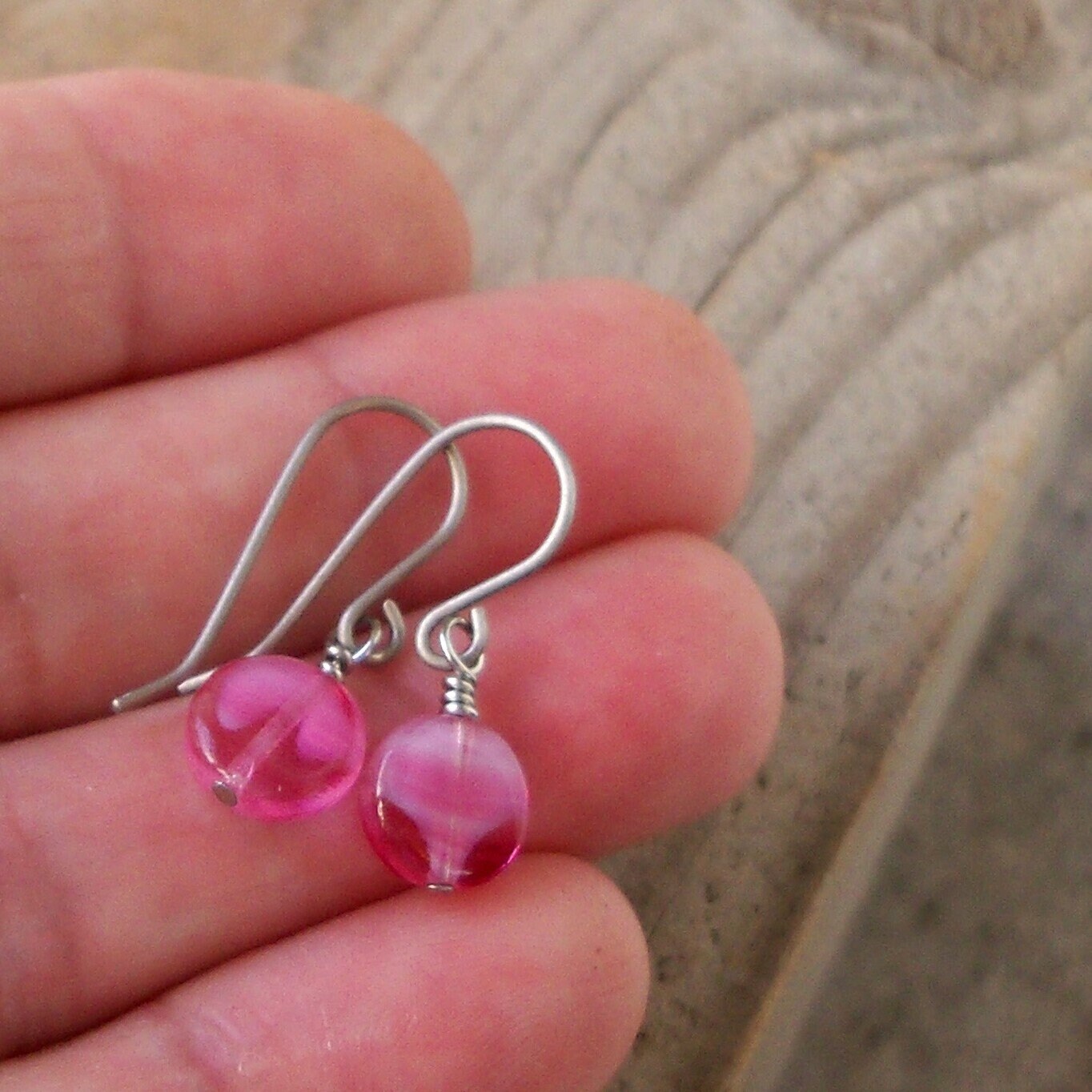 Little Pink Earrings for Sensitive Ears Pure Titanium | Etsy