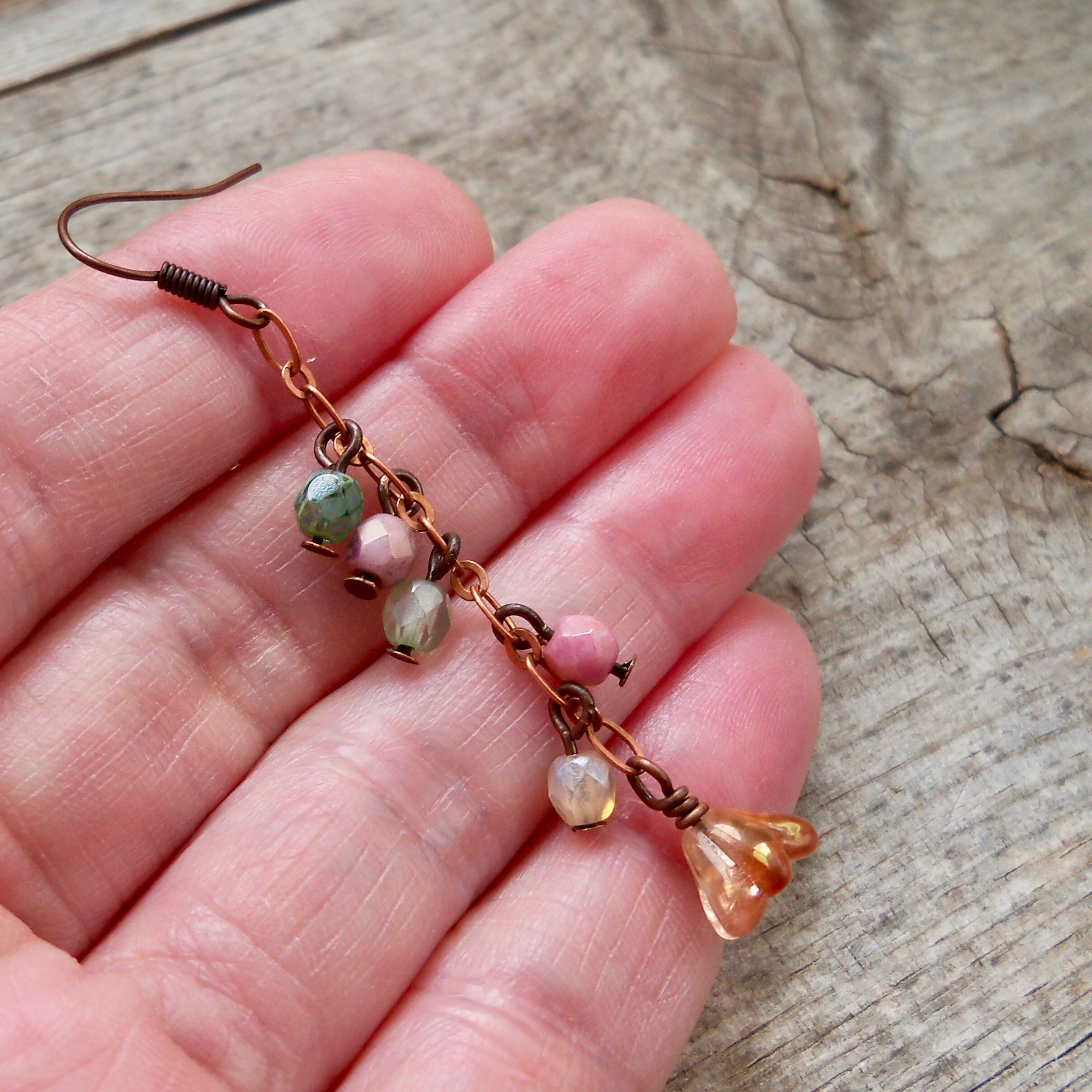 Lightweight Earrings Delicate Earrings Green Earrings | Etsy