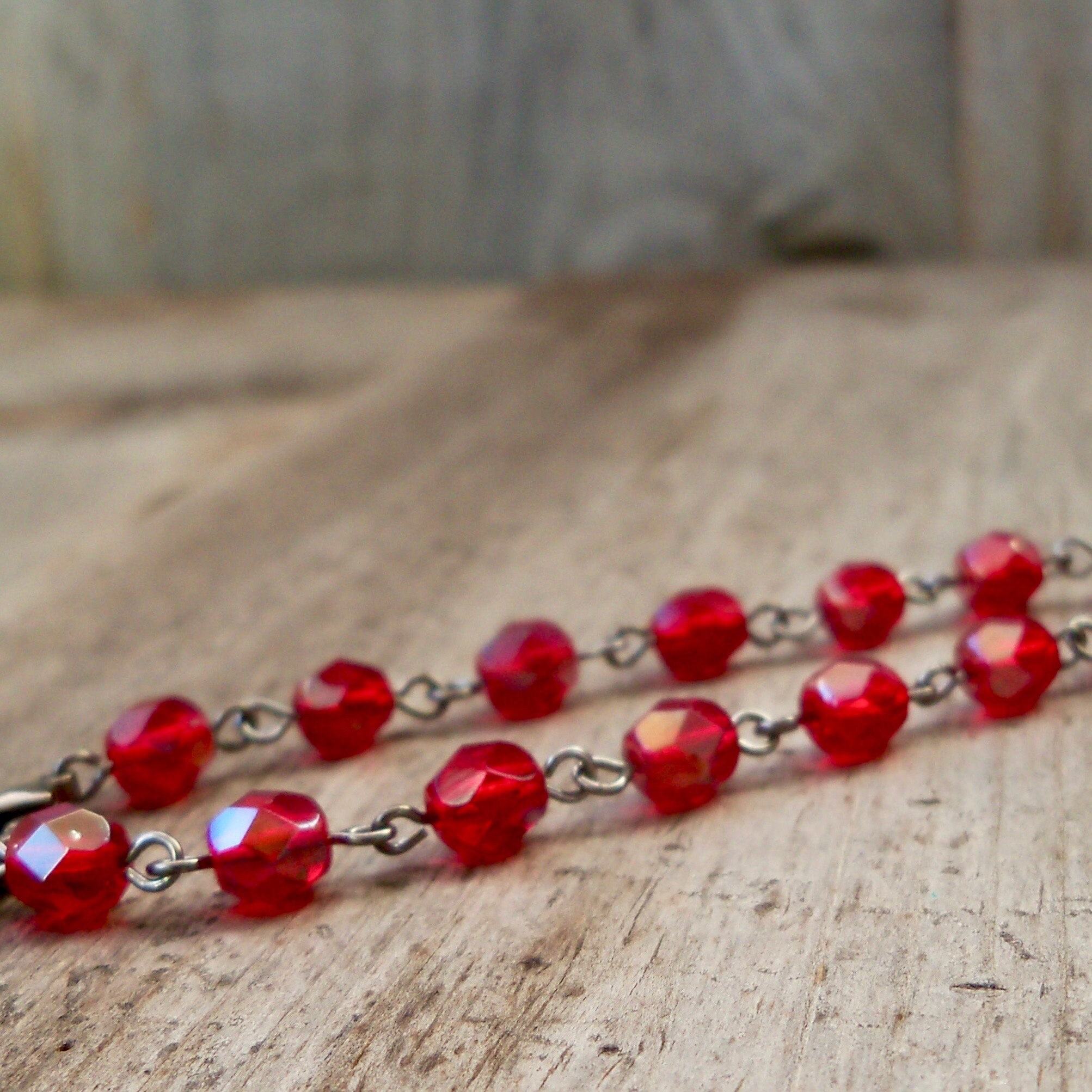 Lightweight Red Bracelet Red Bracelet Stackable Bracelet | Etsy
