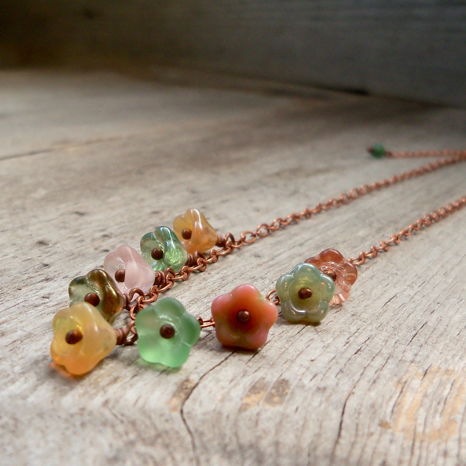 Bell Flower Necklace - Spring Necklace - Copper Jewelry - Gift for ...