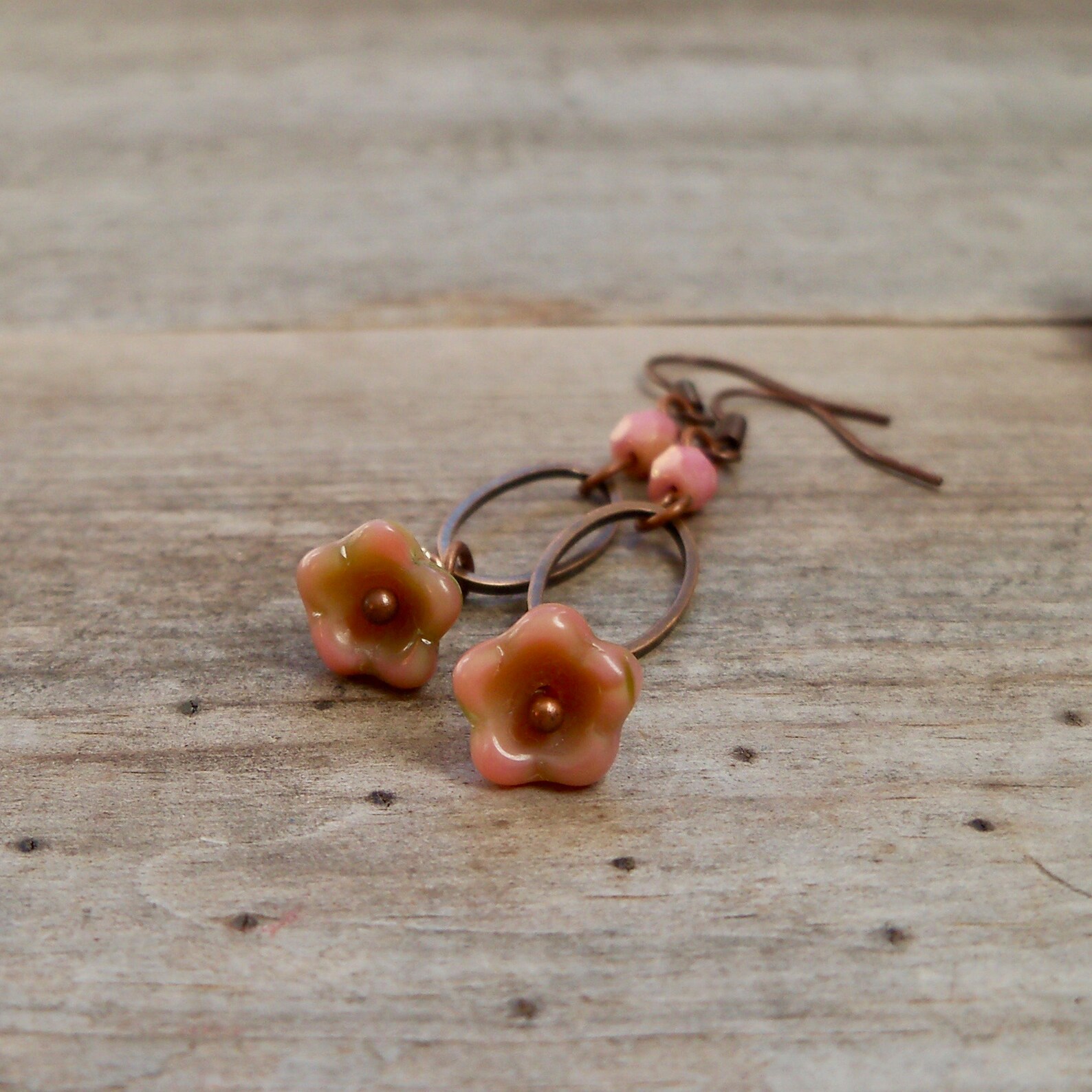 Copper Earrings Bell Flower Earrings Dangle Earrings - Etsy