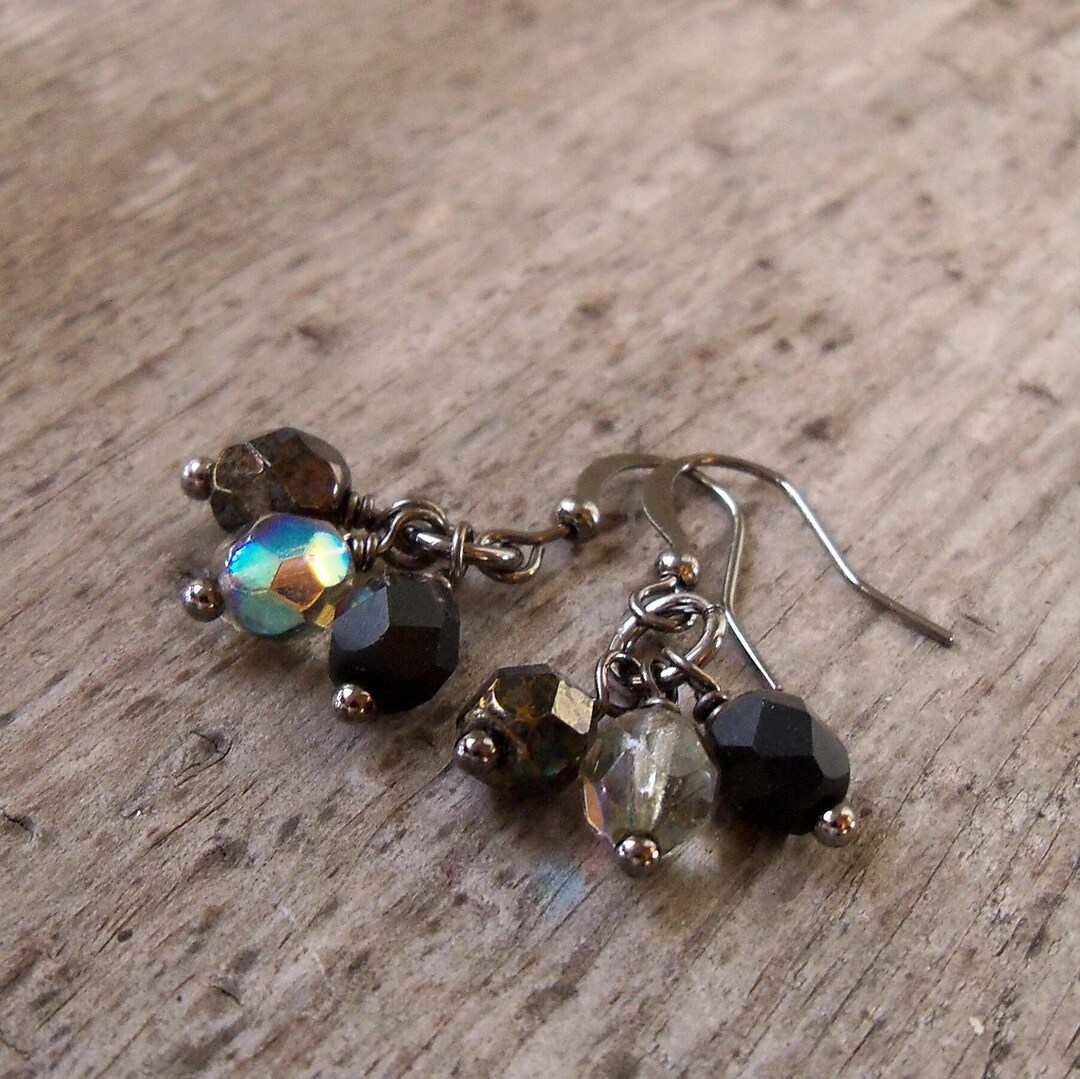 Short Black Earrings - Lightweight Earrings - Short Dangle Earrings ...