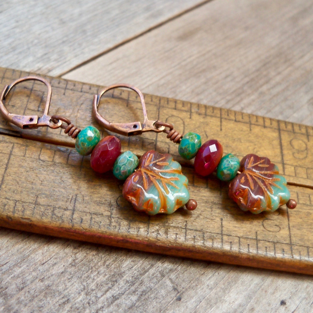 Leaf Earrings - Fall Earrings - Autumn Earrings - Boho Dangle Earrings ...