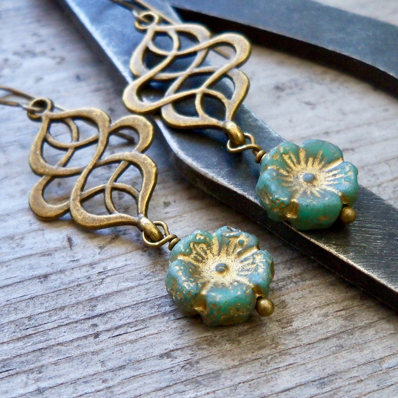 Flower Earrings Boho Earrings Hypoallergenic Titanium - Etsy