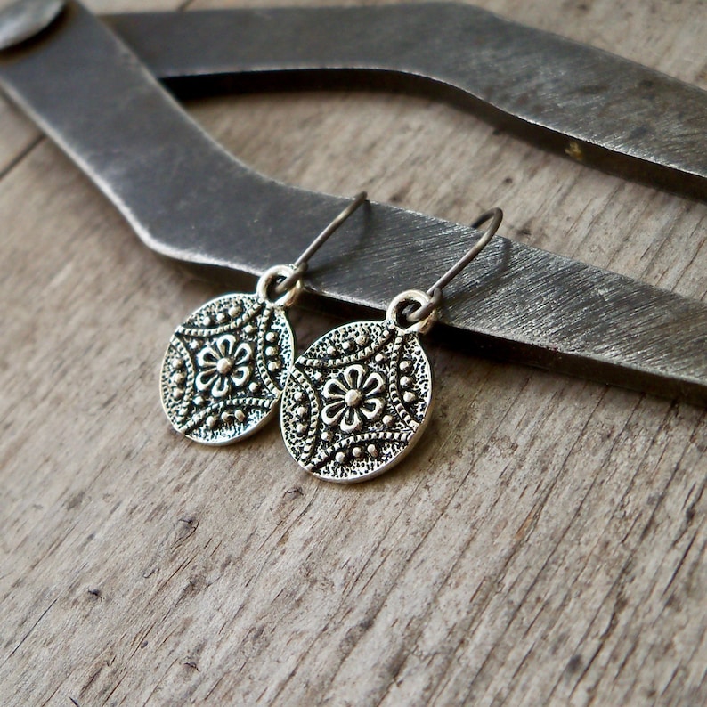 Titanium Dangle Earrings Flower Earrings Floral Earrings - Etsy