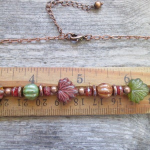 Autumn Leaf Necklace - Choker Necklace - Bead Jewelry - Rustic Fall ...