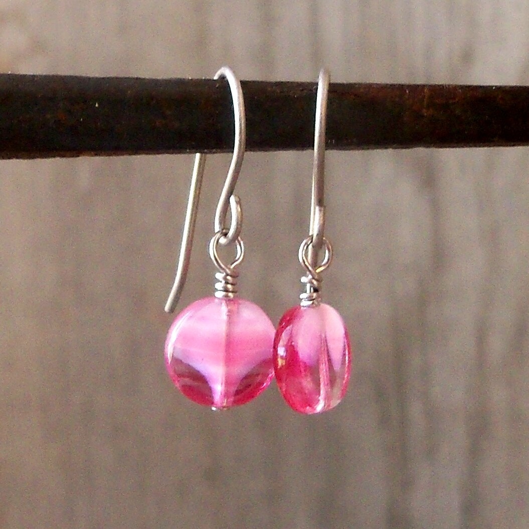 Little Pink Earrings for Sensitive Ears Pure Titanium | Etsy
