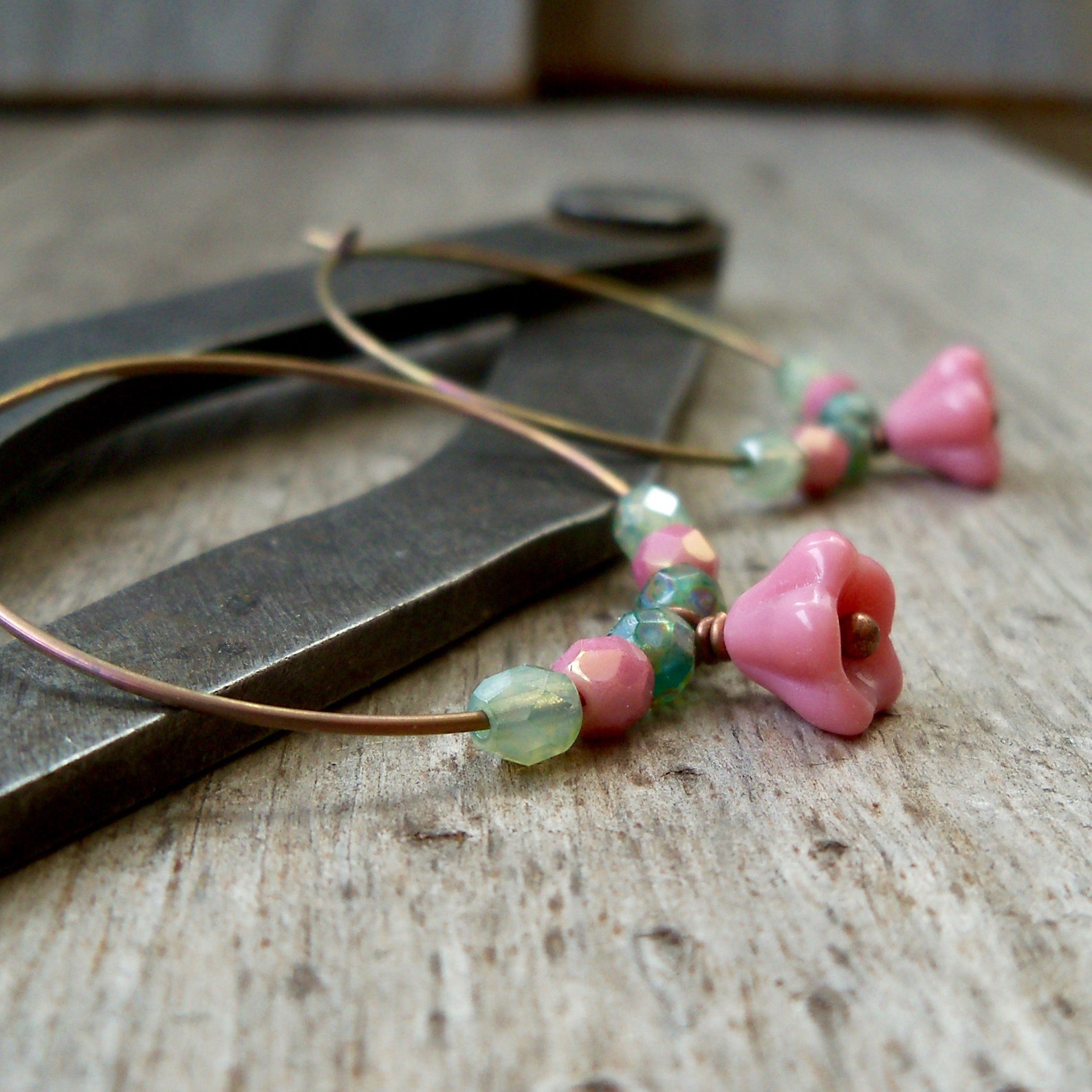 Pure Titanium Hoop Earrings Flower Earrings Hypoallergenic - Etsy