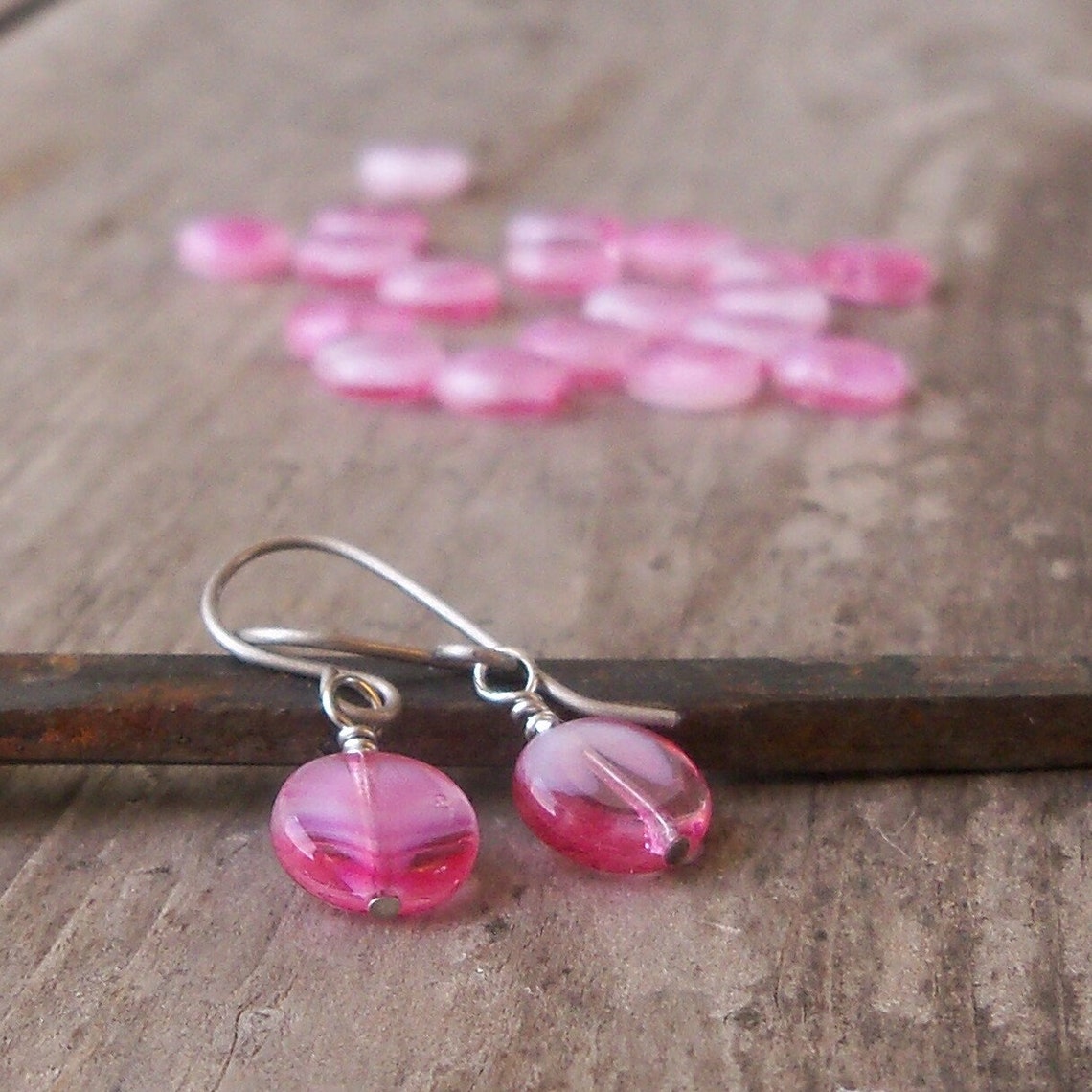 Little Pink Earrings for Sensitive Ears Pure Titanium - Etsy