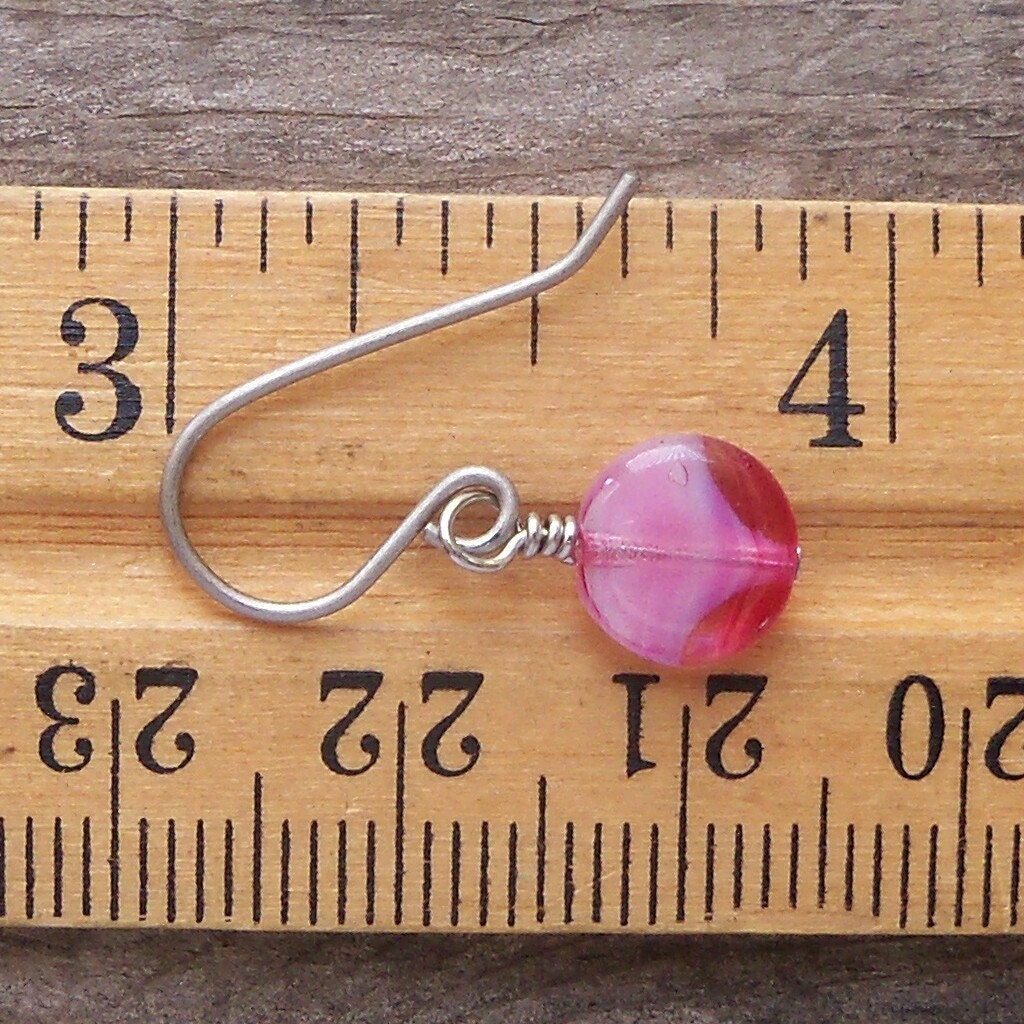 Little Pink Earrings for Sensitive Ears Pure Titanium | Etsy