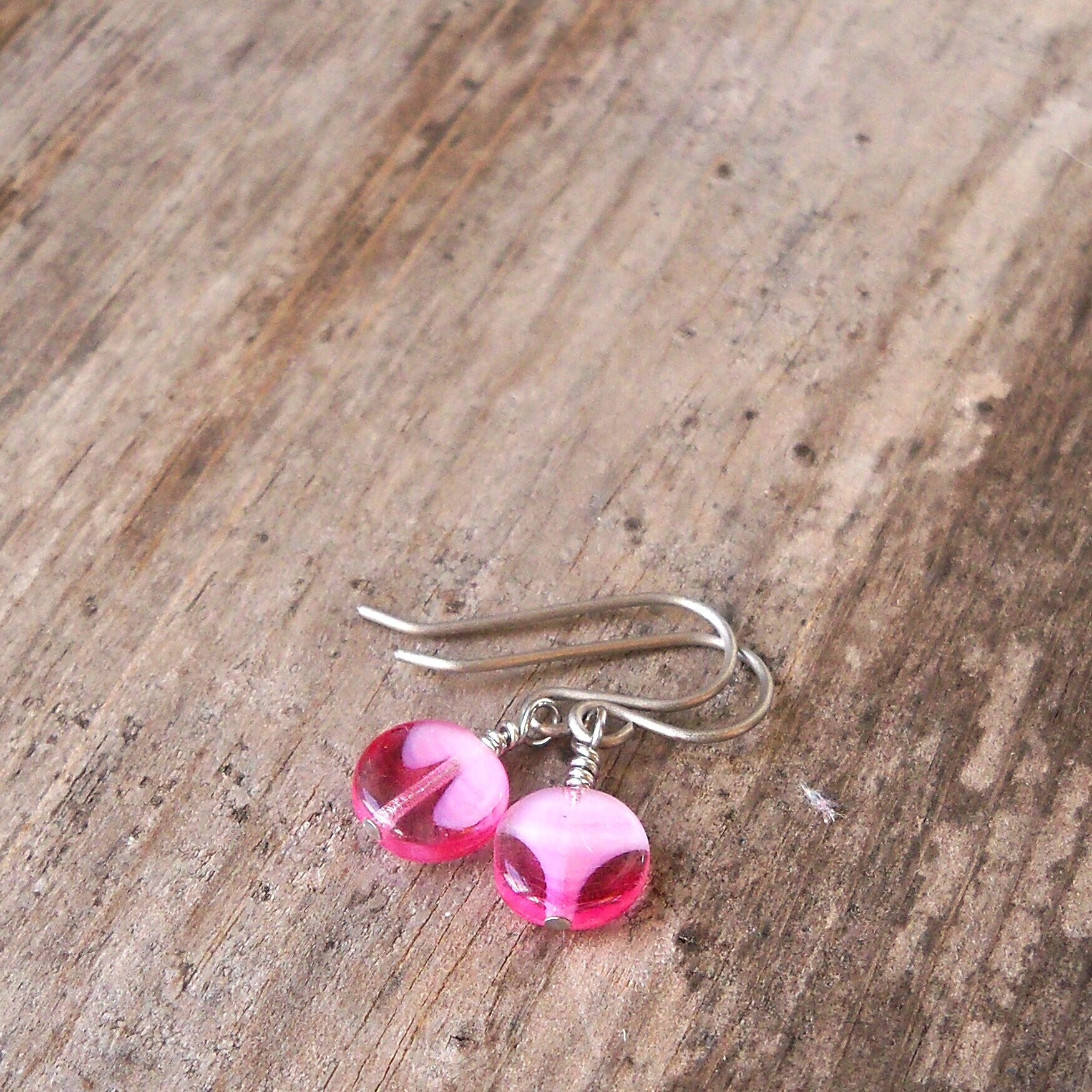 Little Pink Earrings for Sensitive Ears Pure Titanium | Etsy