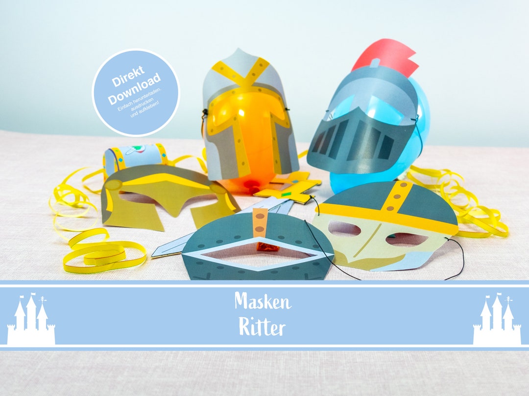 Knight Masks, DIY Masks, Theme Masks, 12 Masks, PDF, Instant Download ...
