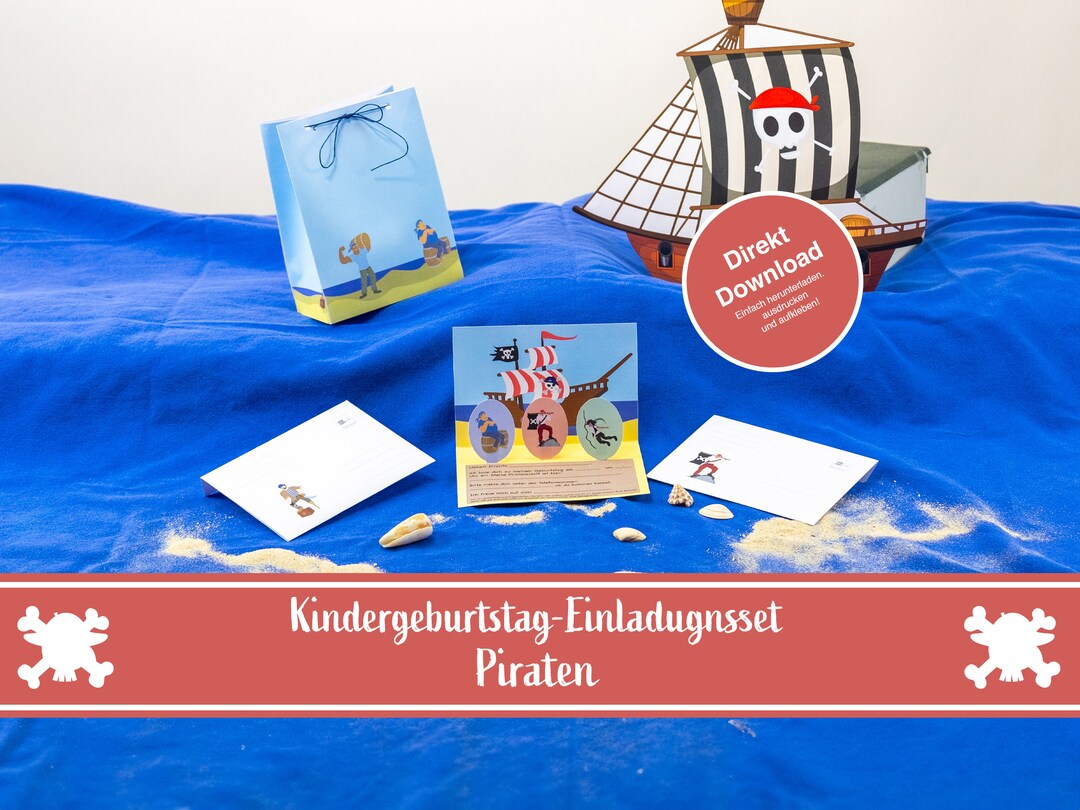 Children's Birthday Invitation Set Pirates, Children's Birthday Games ...