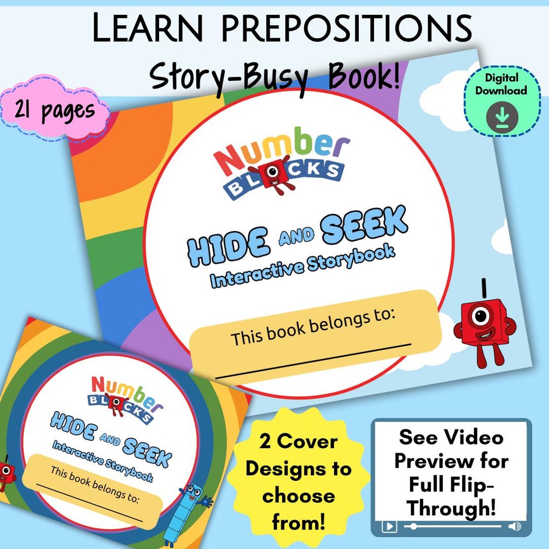 Numberblocks Learn Prepositions With Activities, Busy Book With Story ...