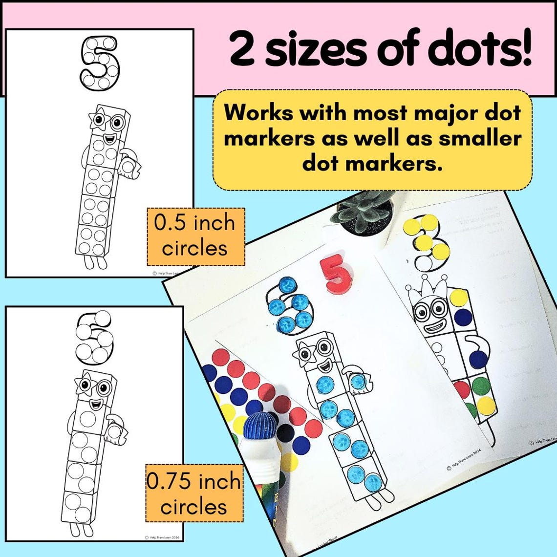 Numberblocks Dot Marker/sticker Printable Worksheets 1-10 (8.5 X 11 ...