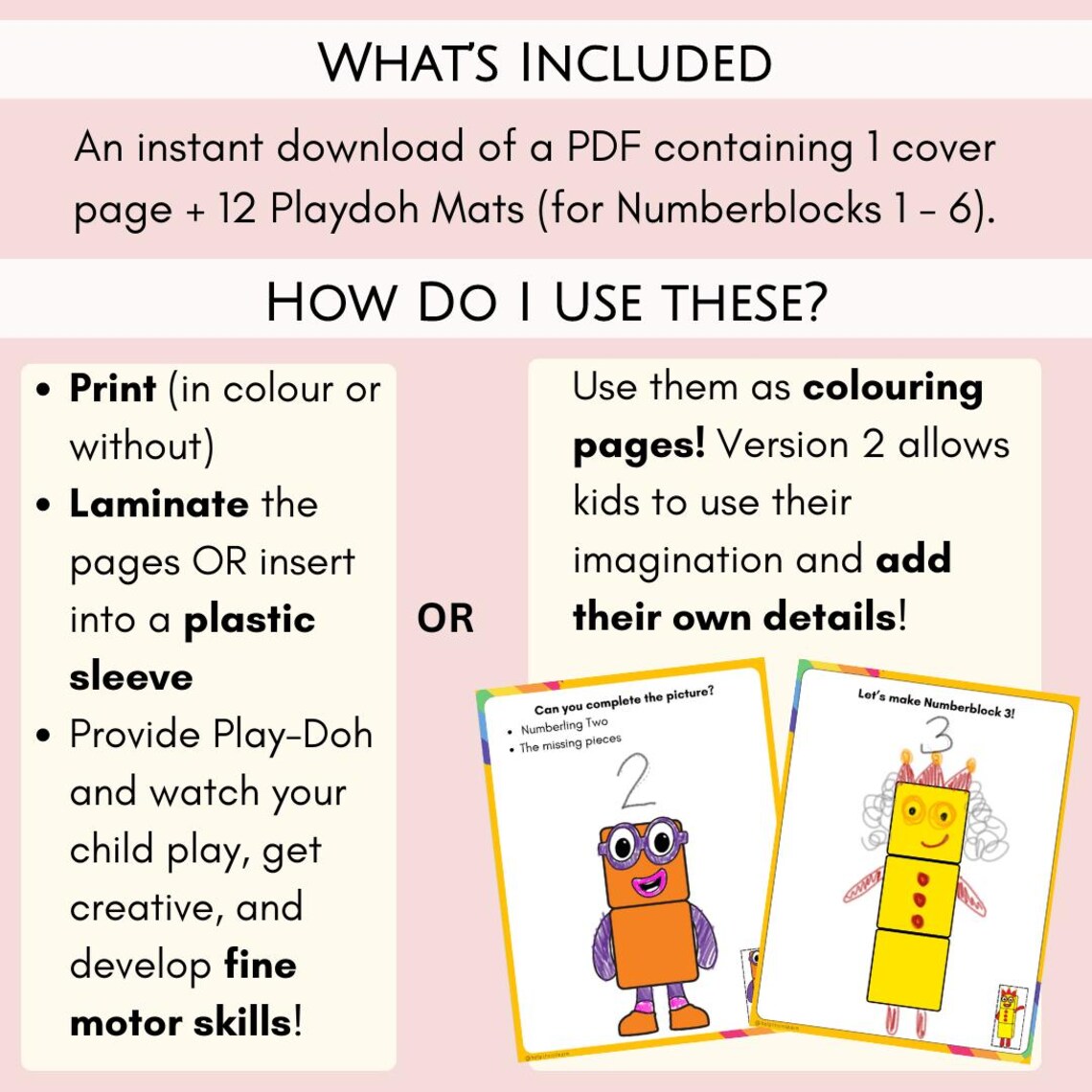 Numberblocks Playdough Mats: Fine Motor Skills Activity (digital ...