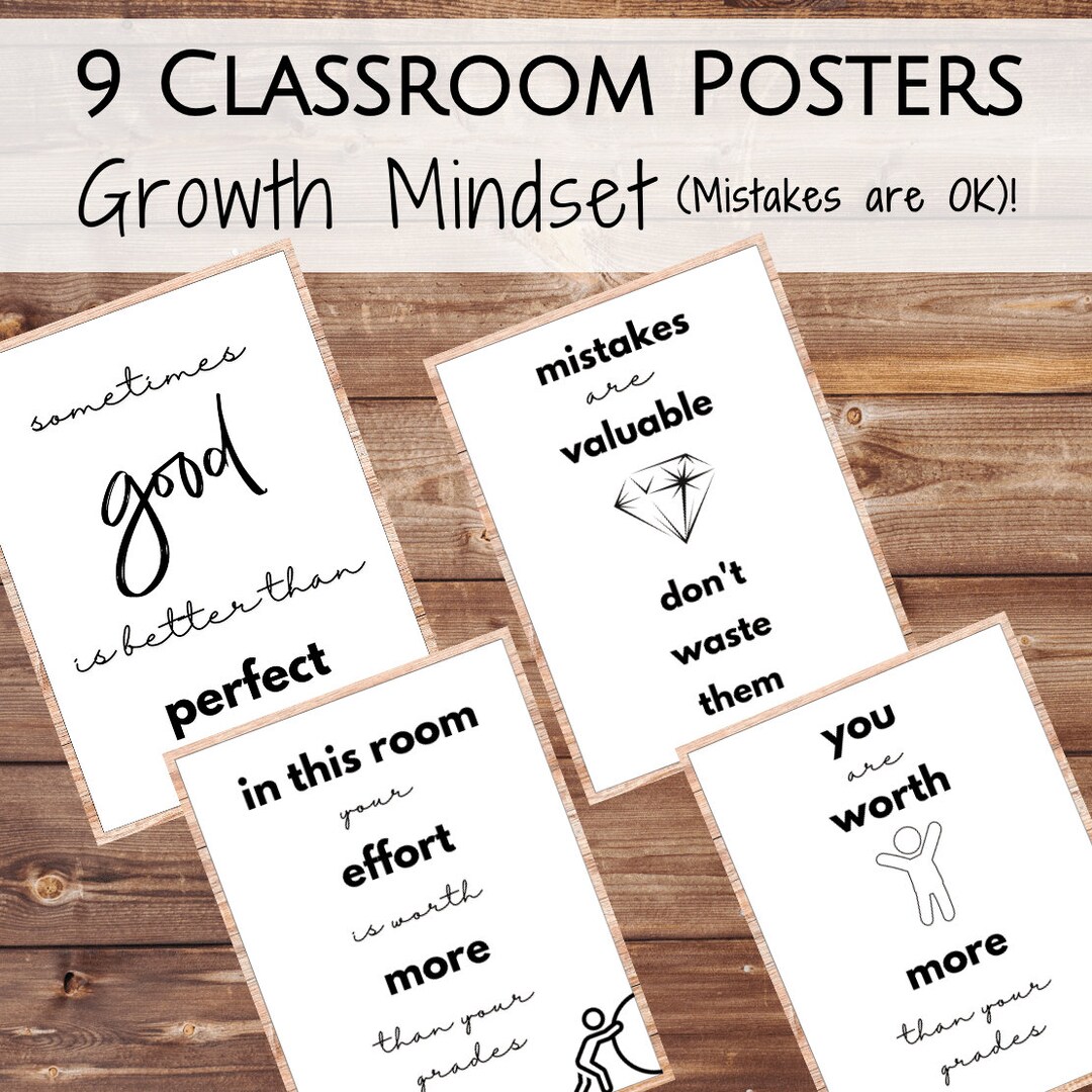 Classroom Posters for Mental Health and Resilience, Growth Mindset ...